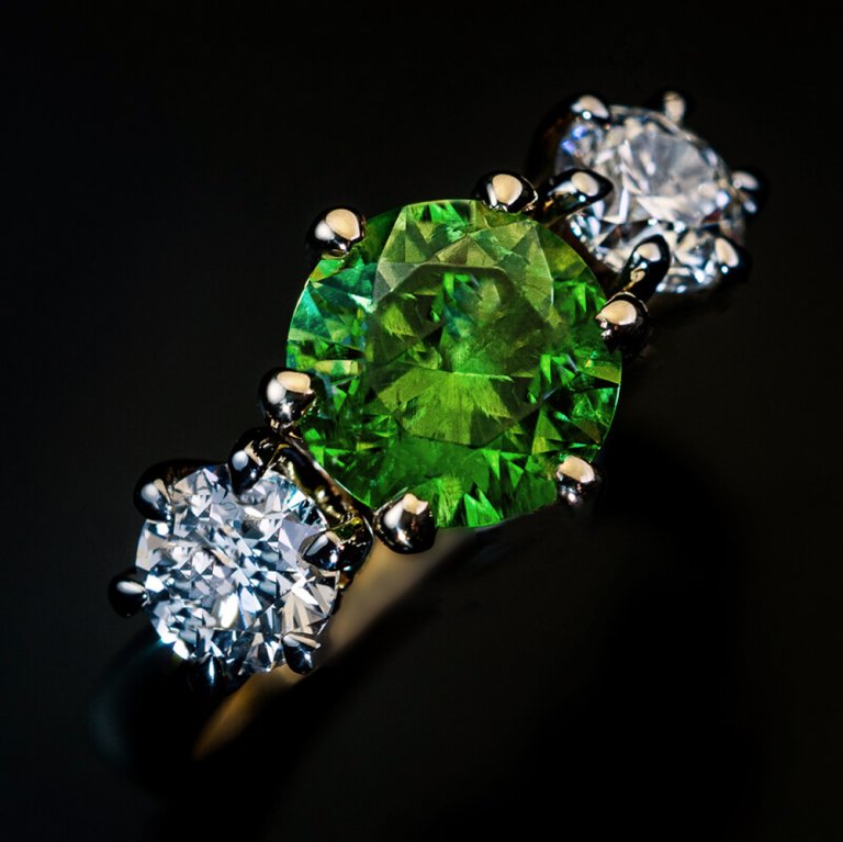 Rare Russian 2.33 Ct Demantoid Diamond Engagement Ring - Antique ...