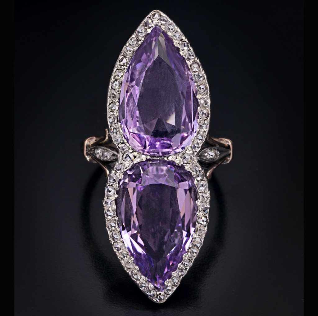 Rare Antique Siberian Amethyst Diamond Necklace Ref: 549876 - Antique ...