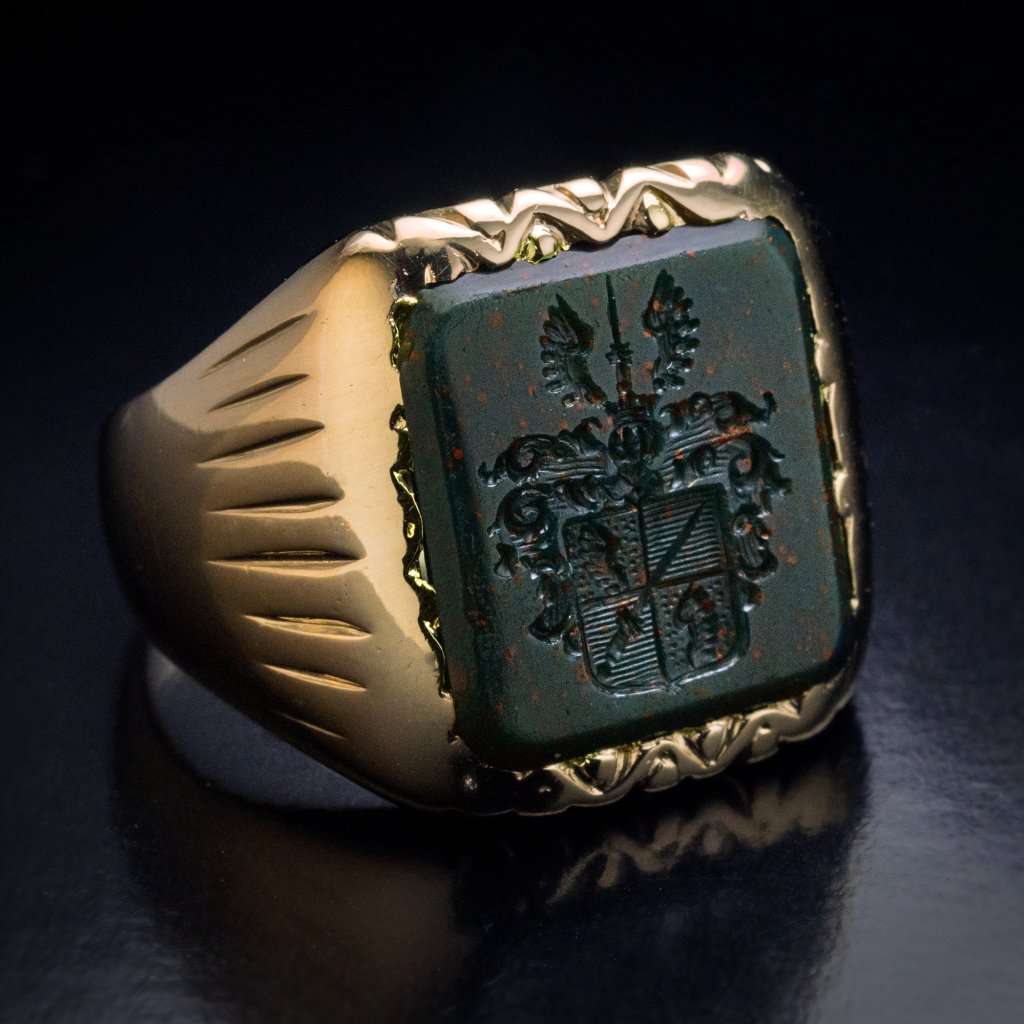 Art Nouveau Era Antique Signet Gold Ring Ref: 429530 - Antique Jewelry ...