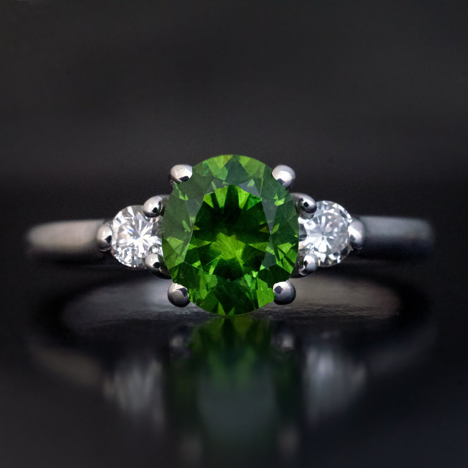 Exceptional 2.20 Ct Russian Demantoid Engagement Ring Ref: 982745 ...