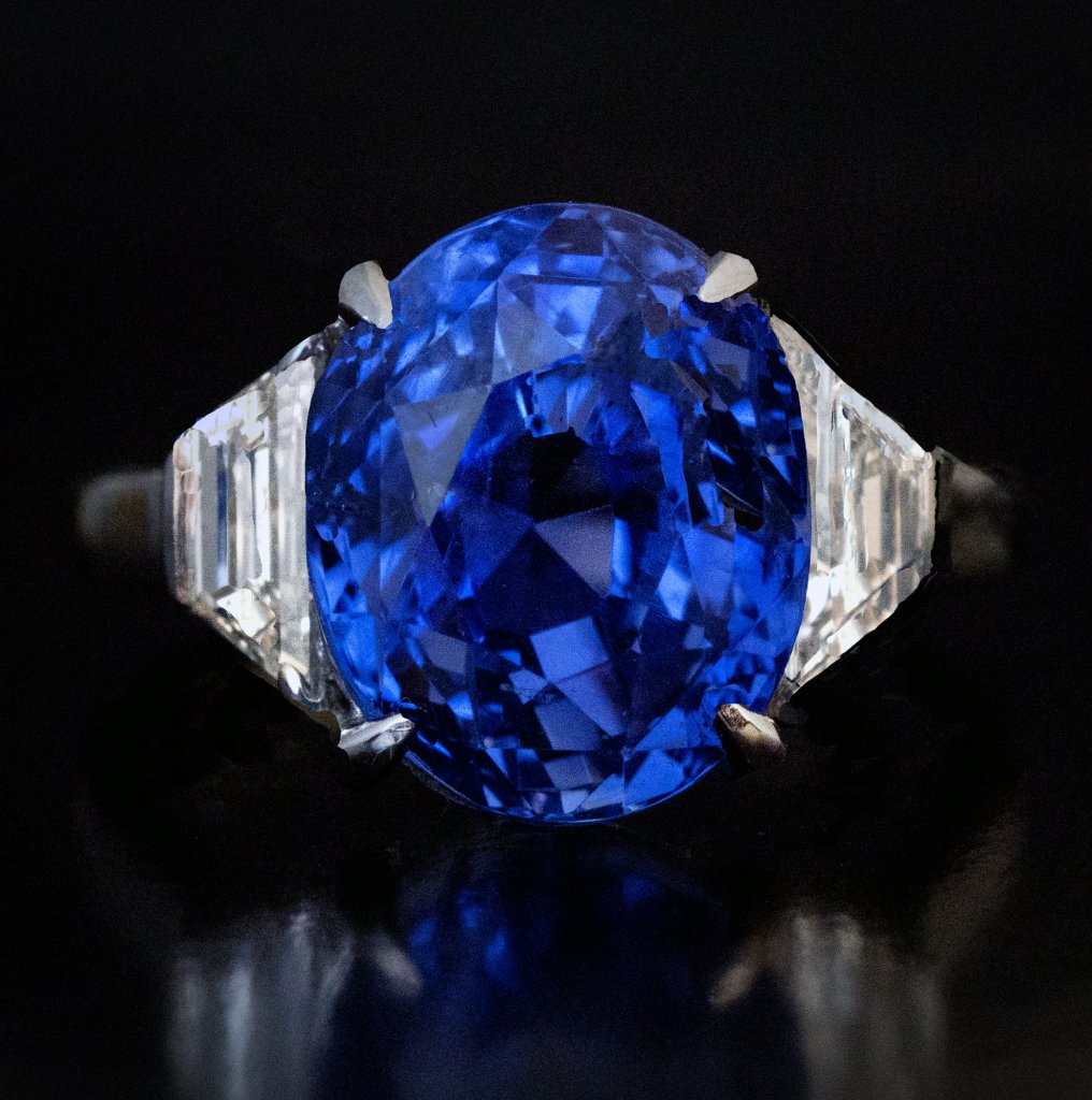 9.67 Ct Ceylon Sapphire Diamond Engagement Ring Ref: 785490 - Antique ...