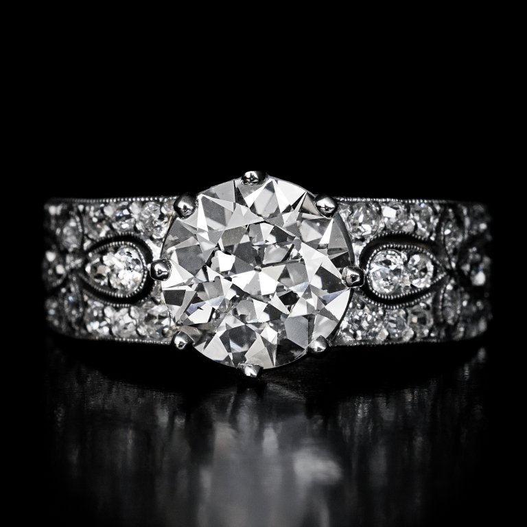 Art Deco Era Vintage Diamond Cluster Ring Ref: 746892 - Antique Jewelry ...